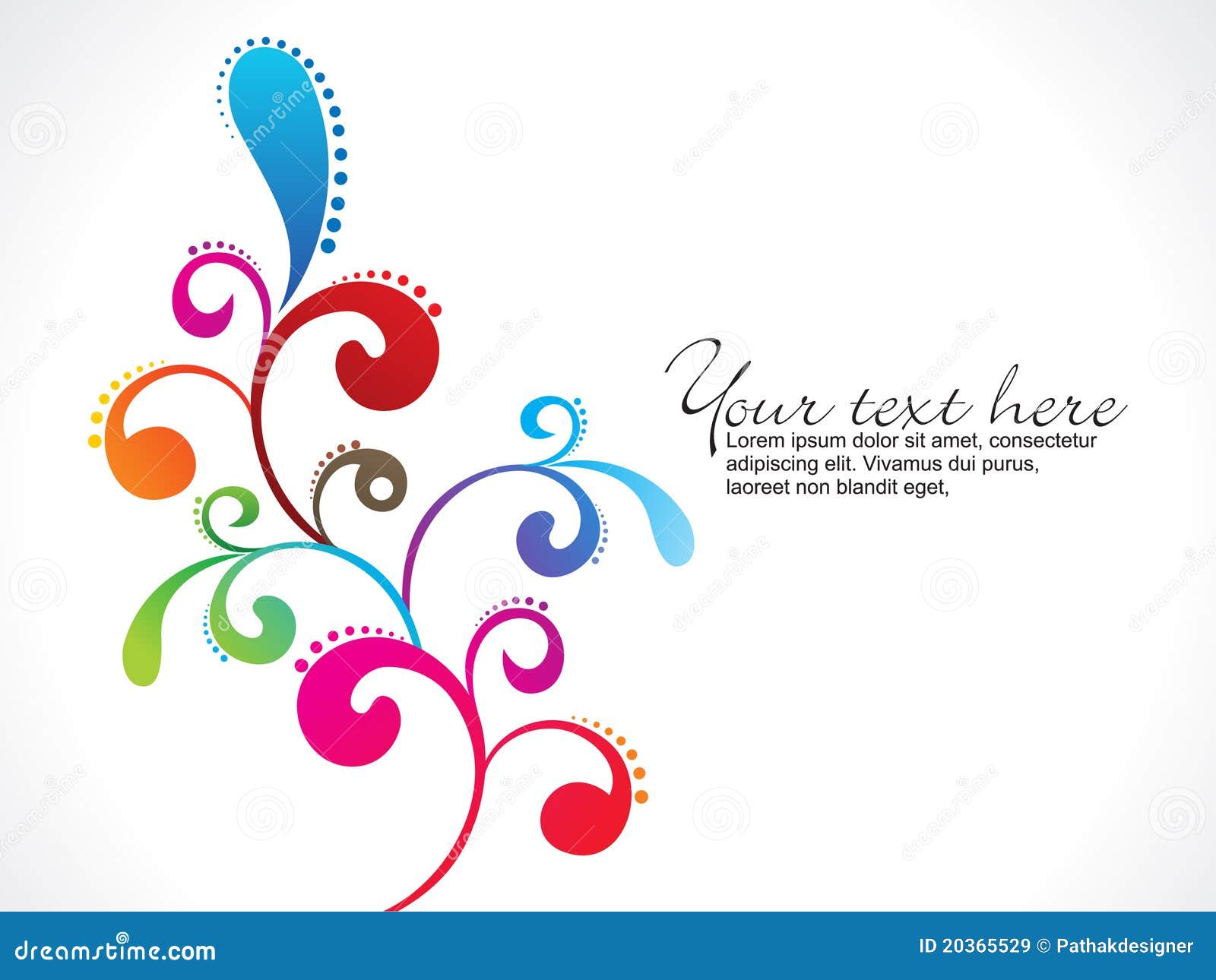 Abstract Artistic Colorful Floral Design Stock Vector - Illustration of ...