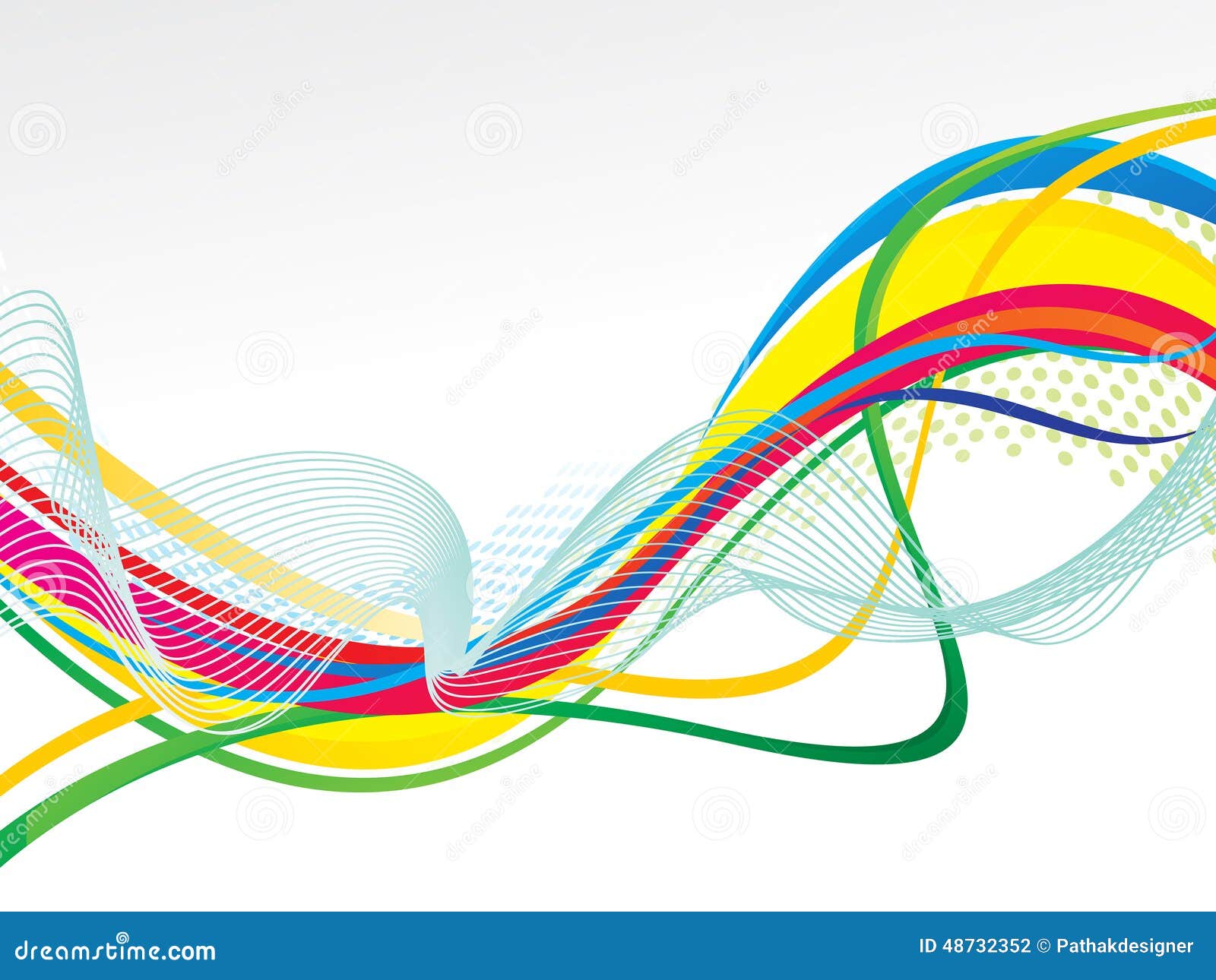Abstract Artistic Colorful Line Wave Background Stock Vector ...