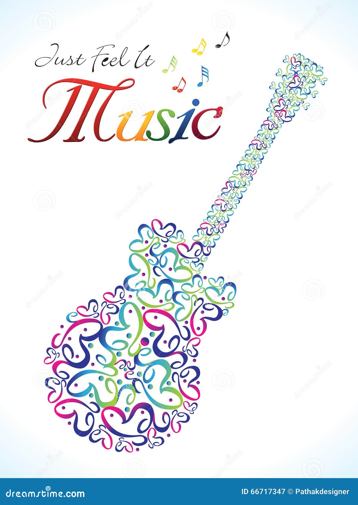 Abstract Artistic Colorful Musical Guitar Stock Vector - Illustration ...