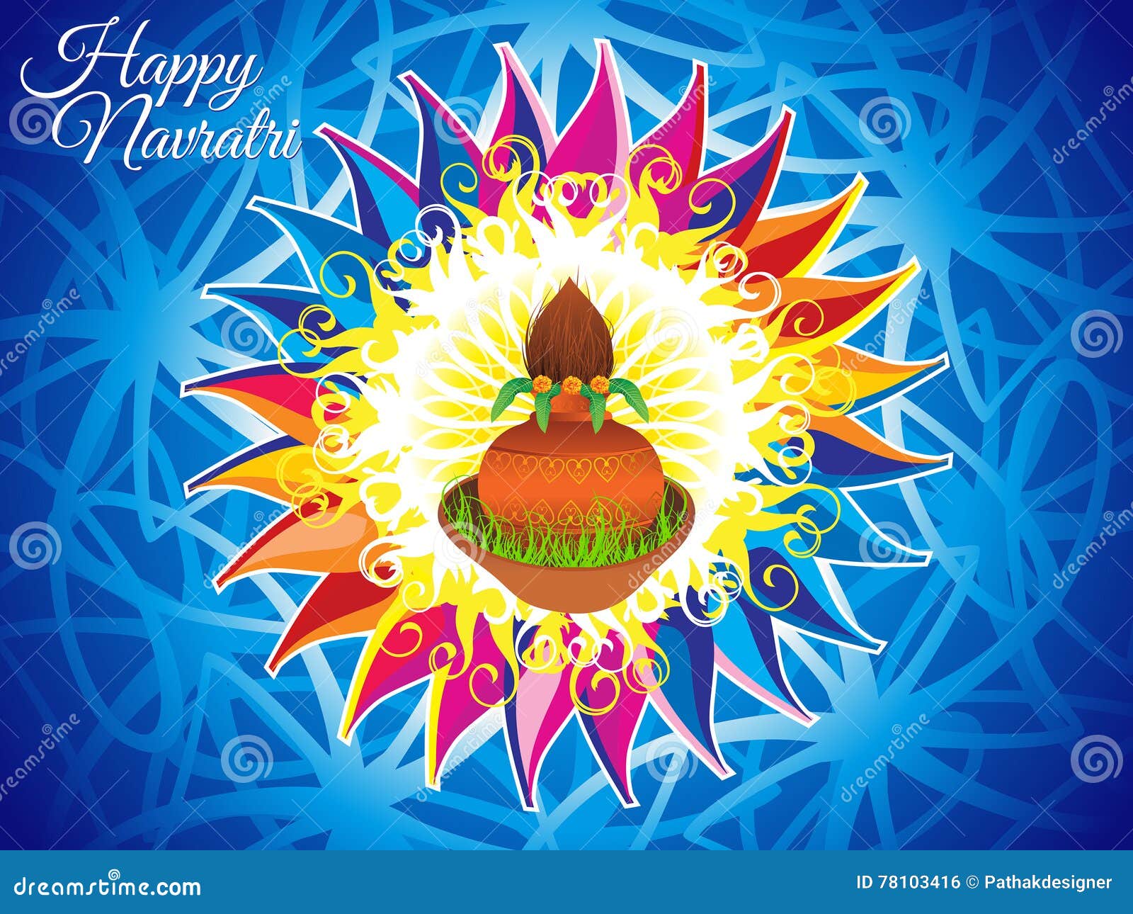 Abstract Artistic Colorful Navratri Background Stock Vector ...
