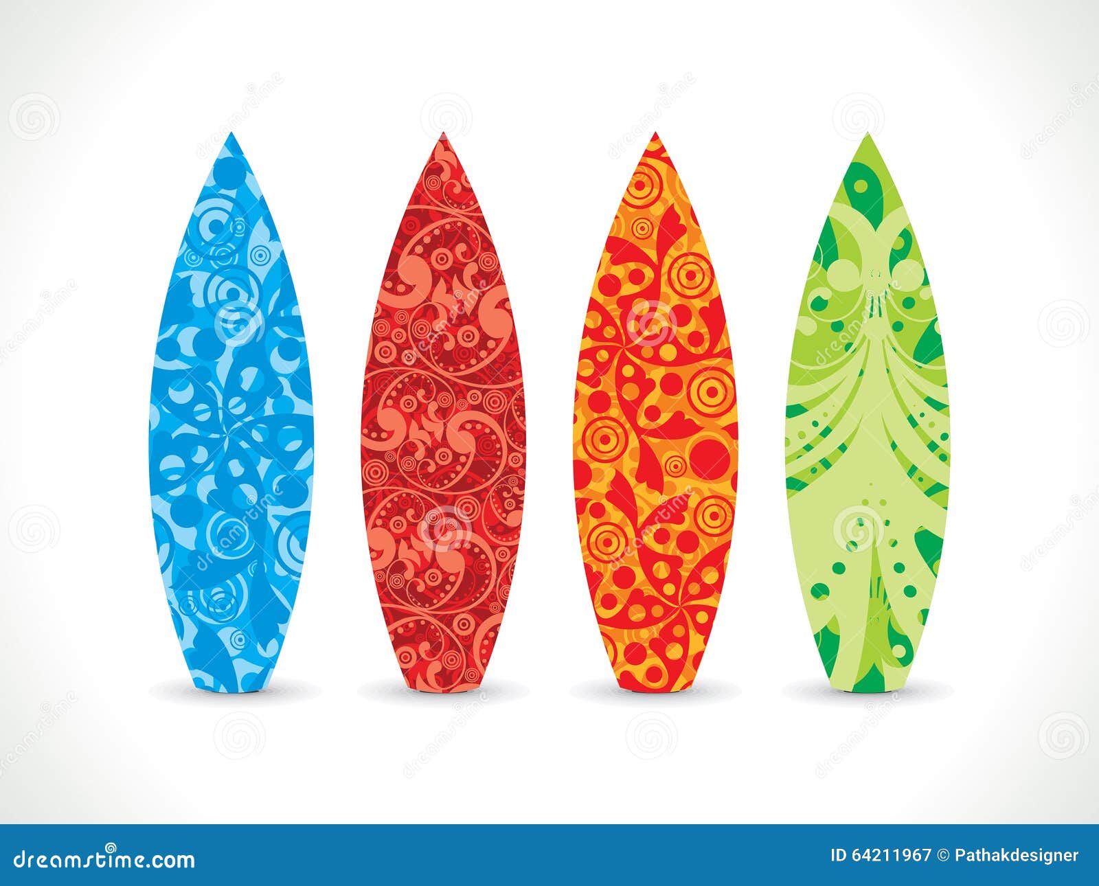 Abstract Artistic Colorful Surf Board Stock Vector - Illustration of ...