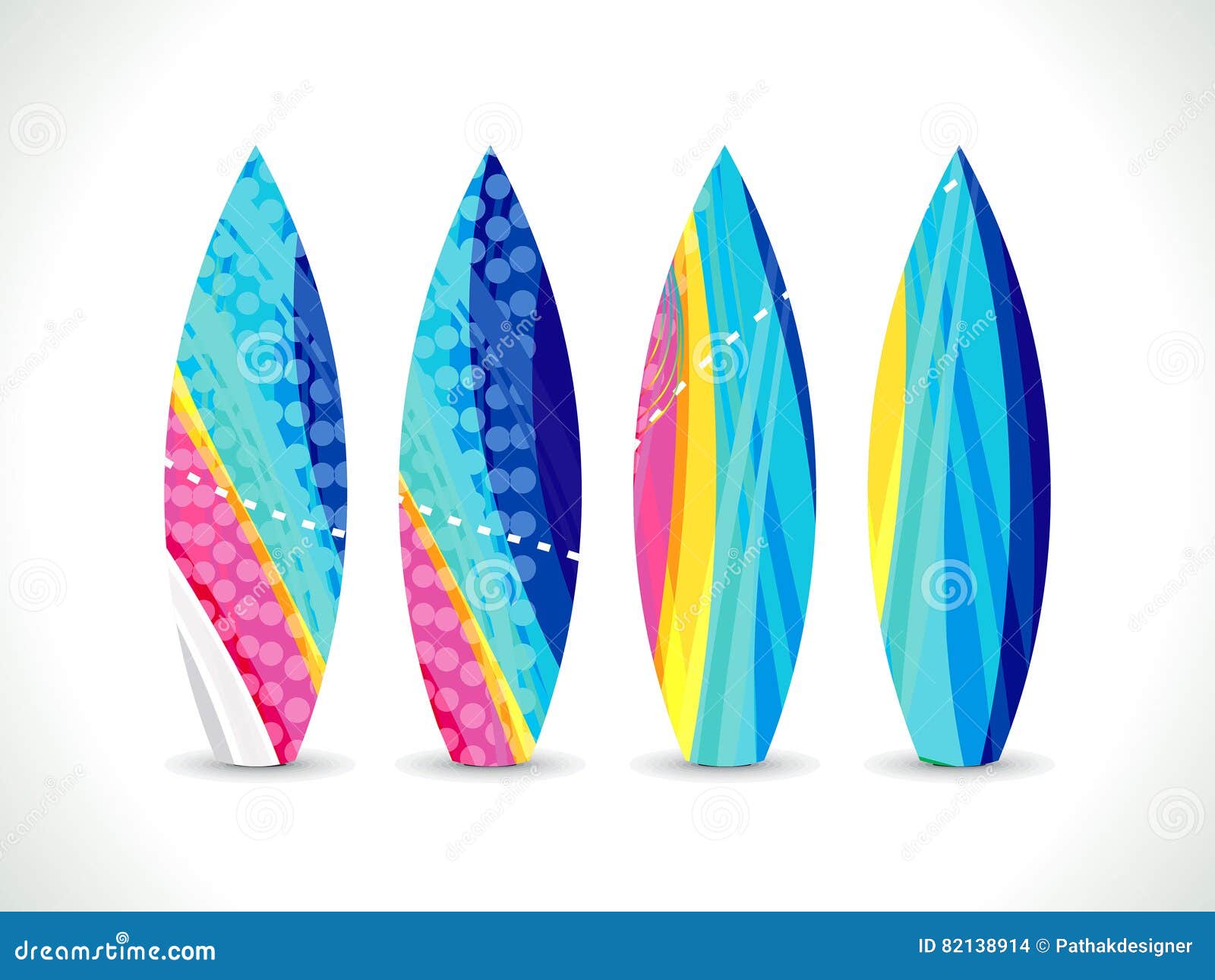 Abstract Artistic Colorful Surf Board Stock Vector - Illustration of ...