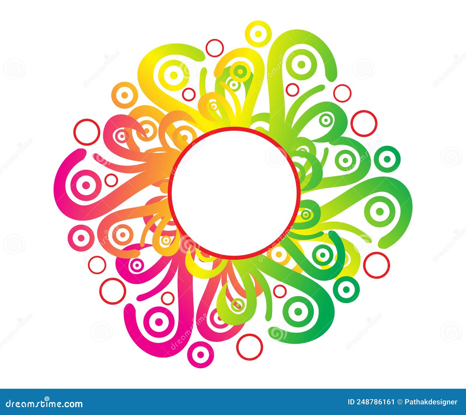 Abstract Artistic Creative Colorful Rainbow Floral Border Stock Vector ...
