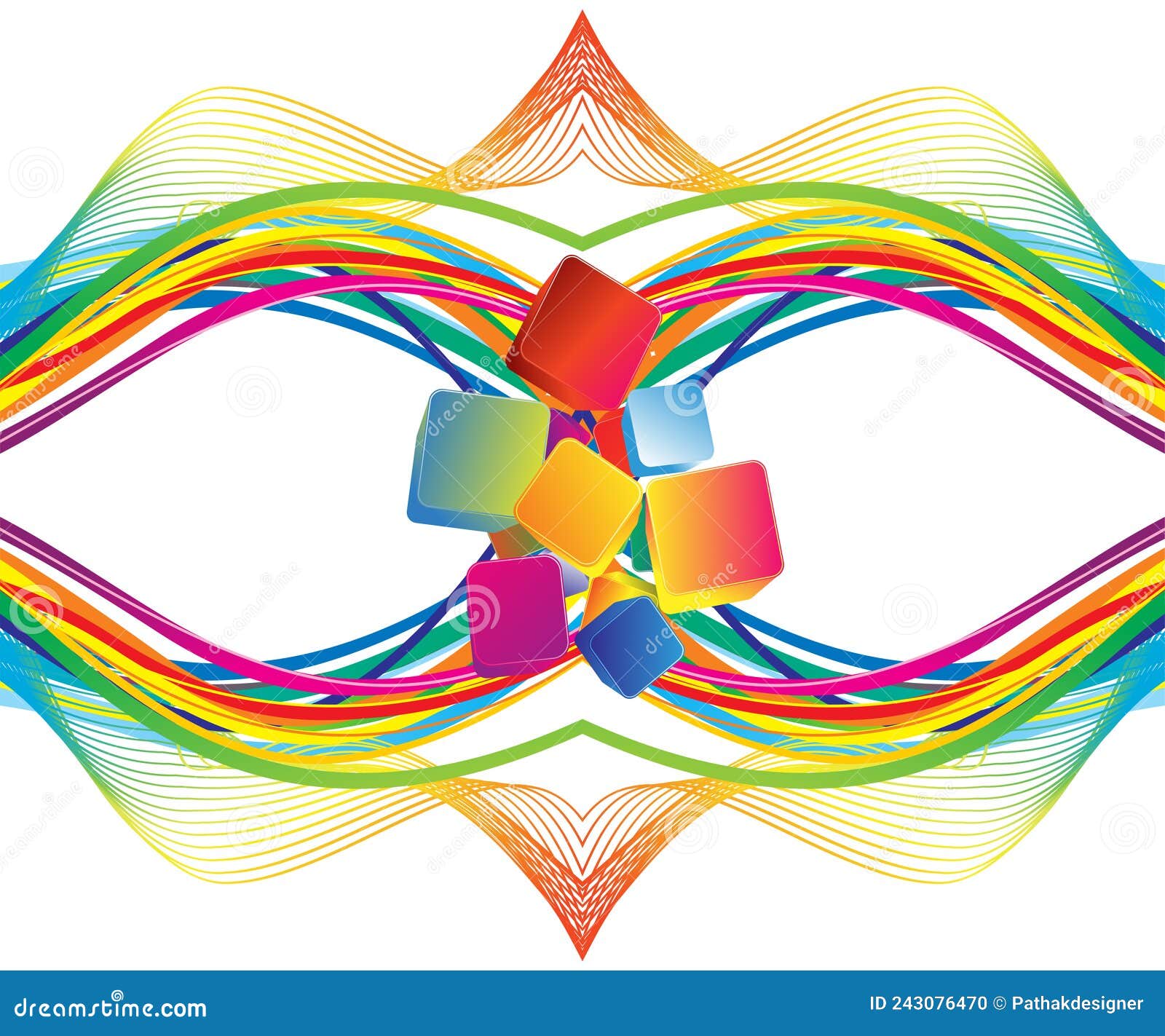 Abstract Artistic Creative Colorful Wave Border Stock Vector ...