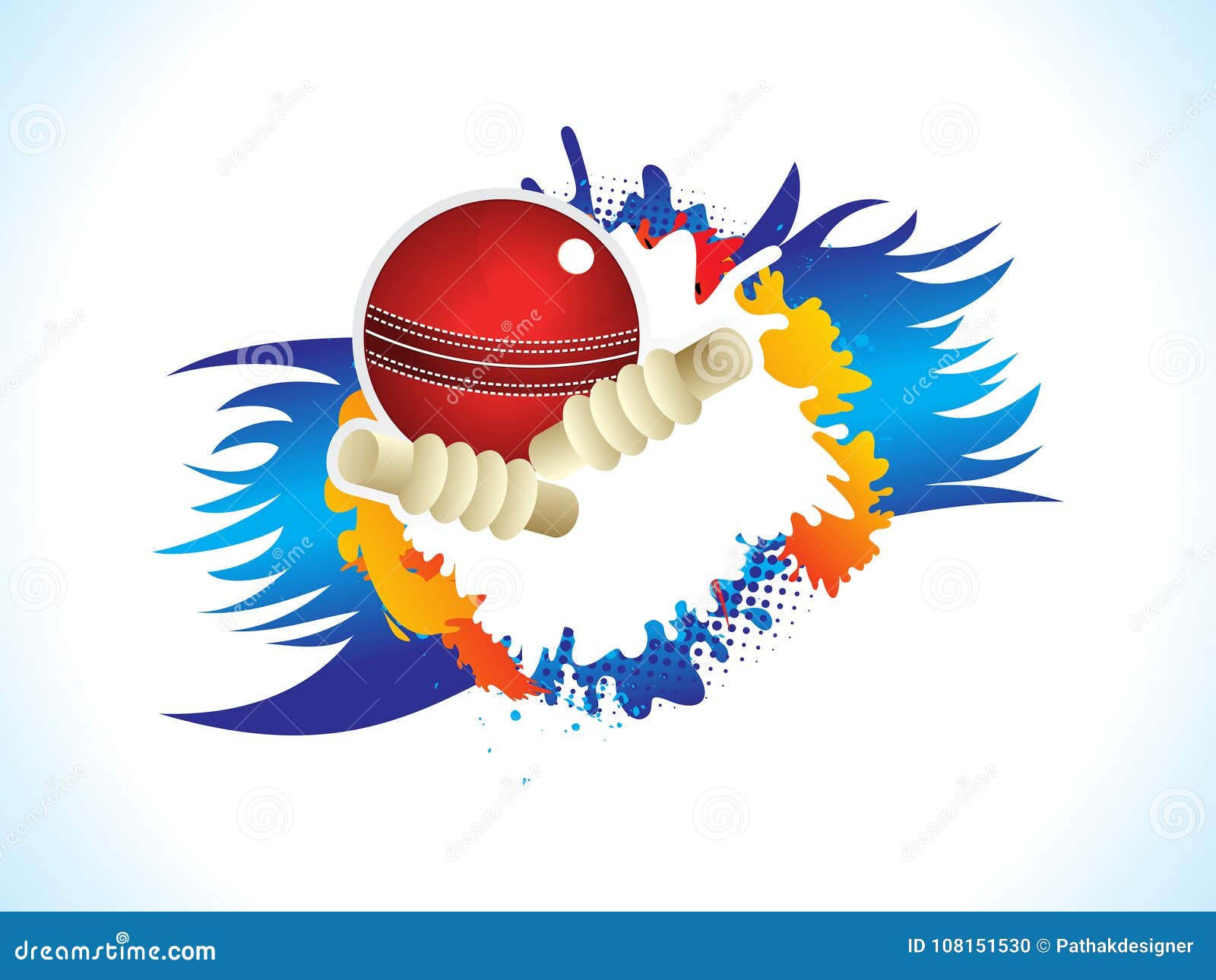 Abstract Artistic Creative Cricket Ball Explode Stock Vector ...