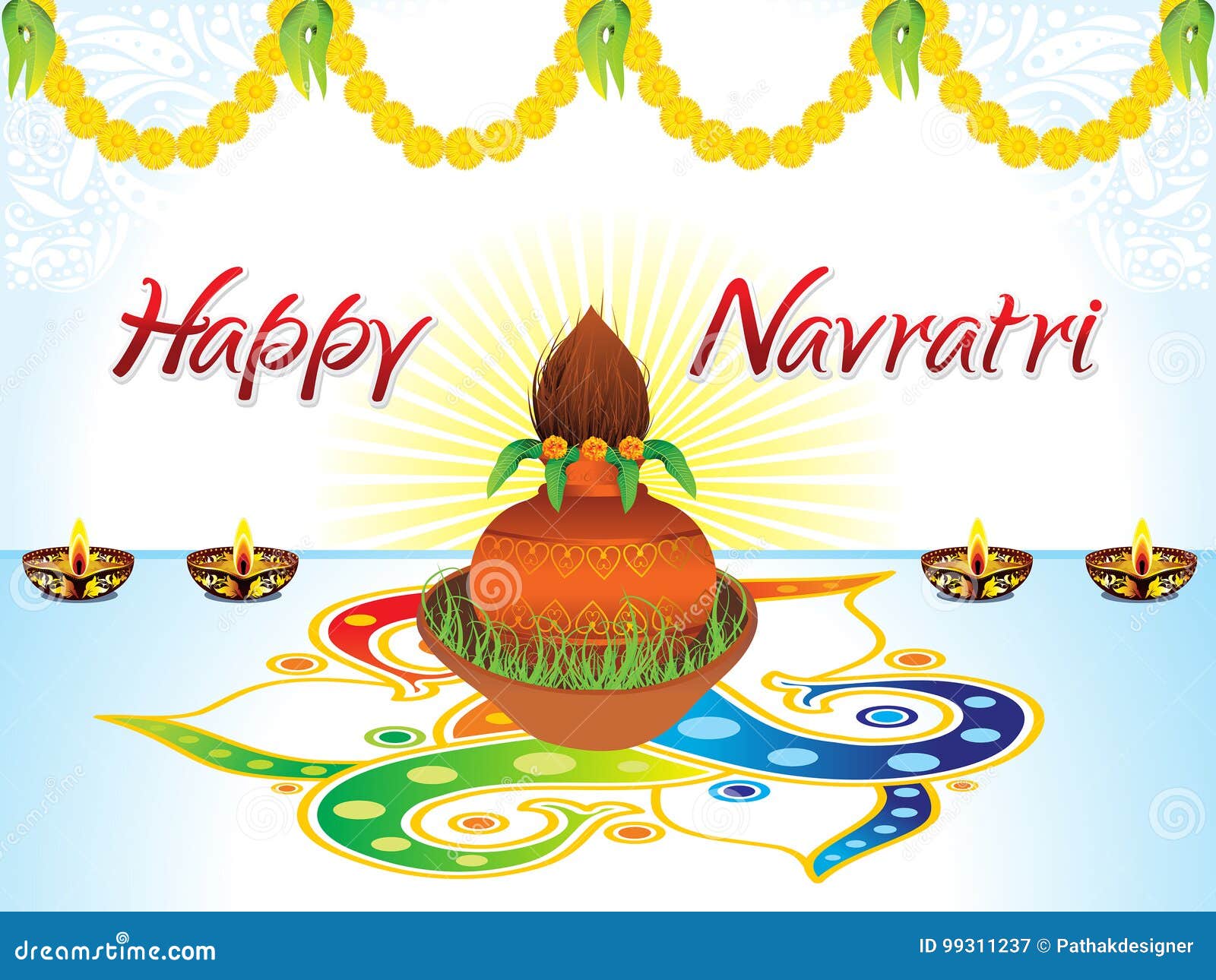 Abstract Artistic Creative Detailed Navratri Background Stock Vector ...