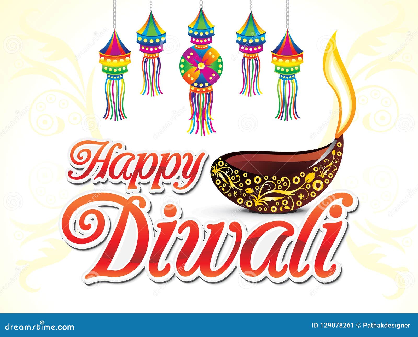 Abstract Artistic Creative Diwali Text Stock Vector - Illustration of ...