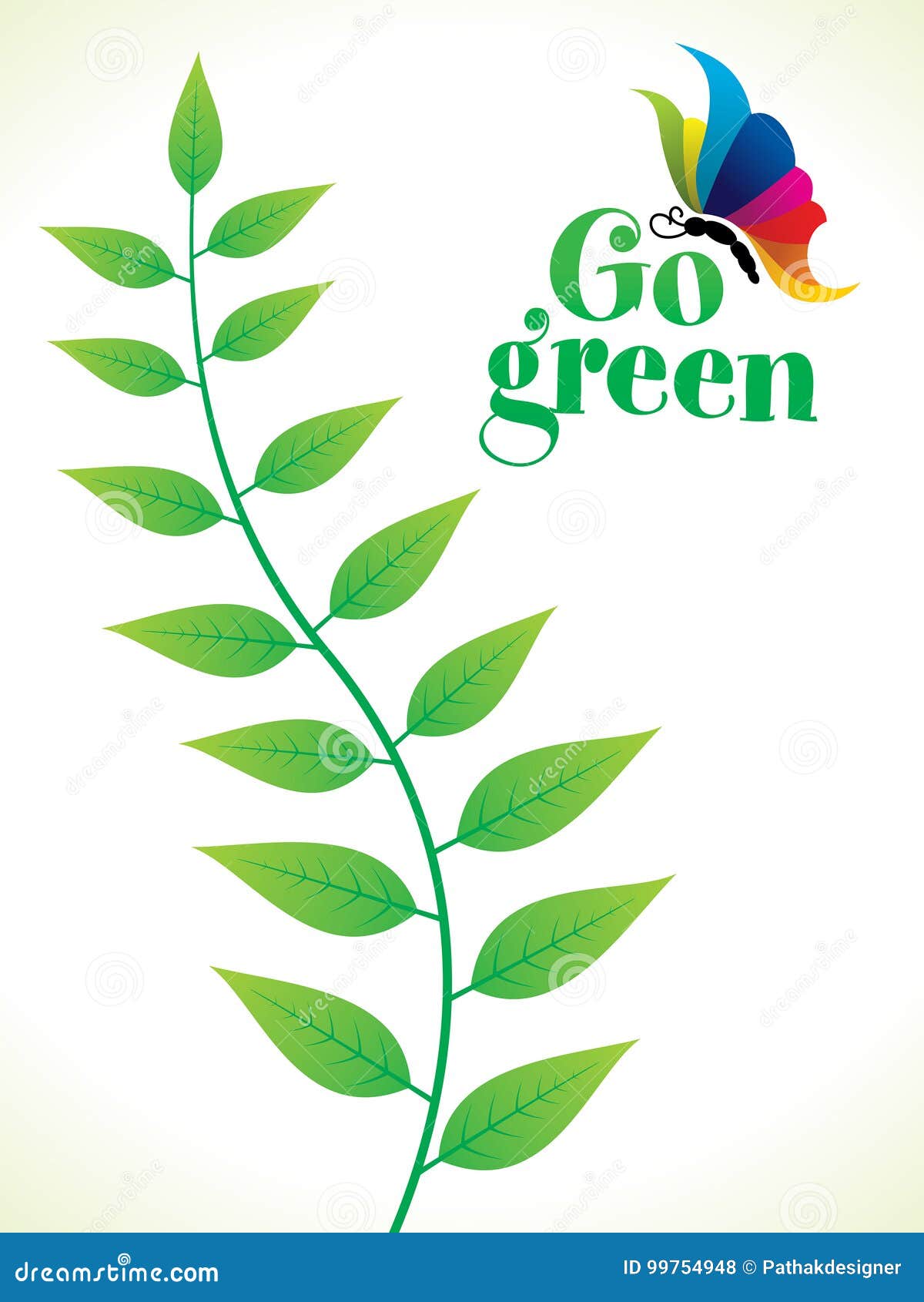 Abstract Artistic Creative Go Green Leaf Stock Vector - Illustration of ...