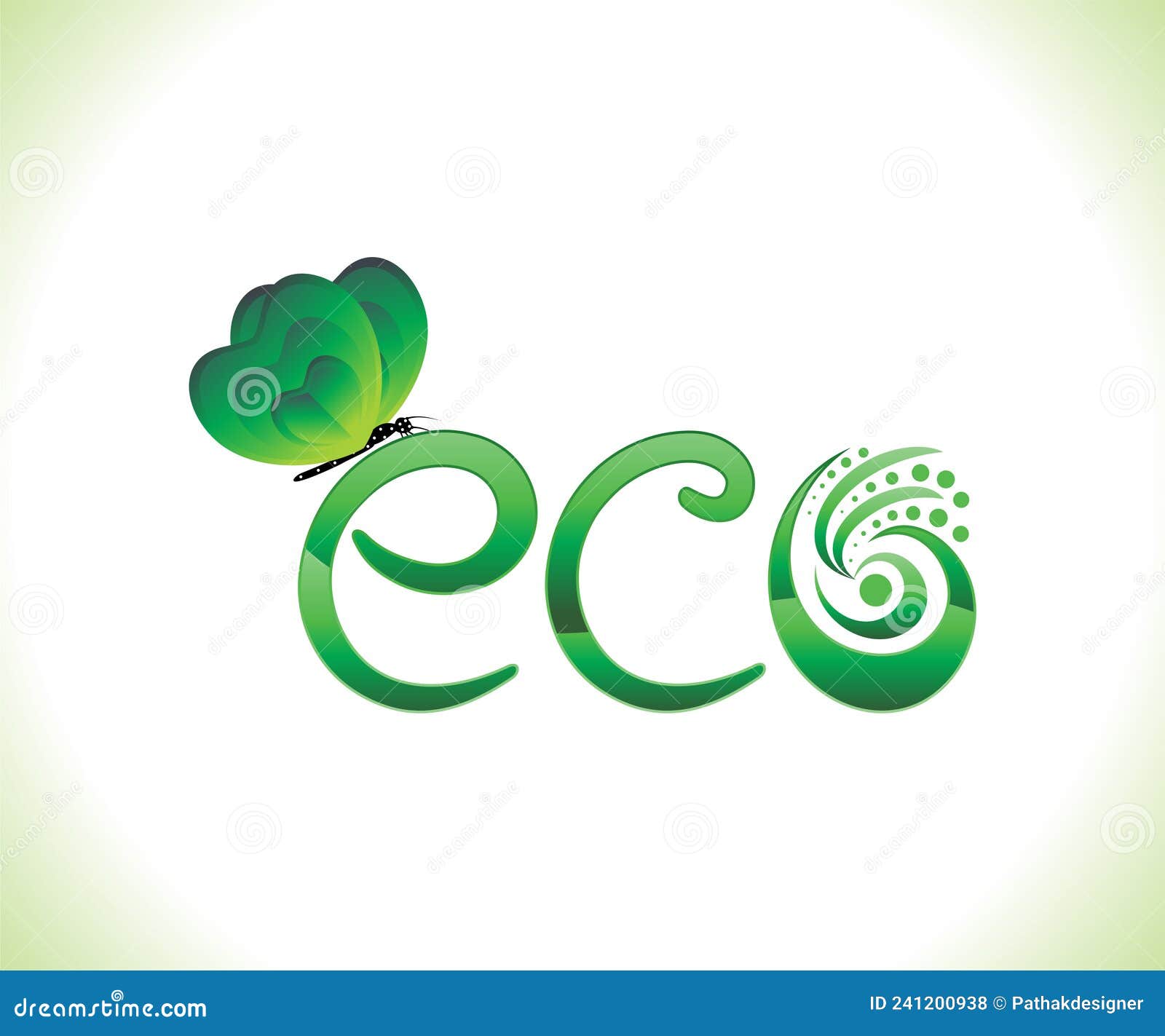 Abstract Artistic Creative Green Eco Text Stock Vector - Illustration ...