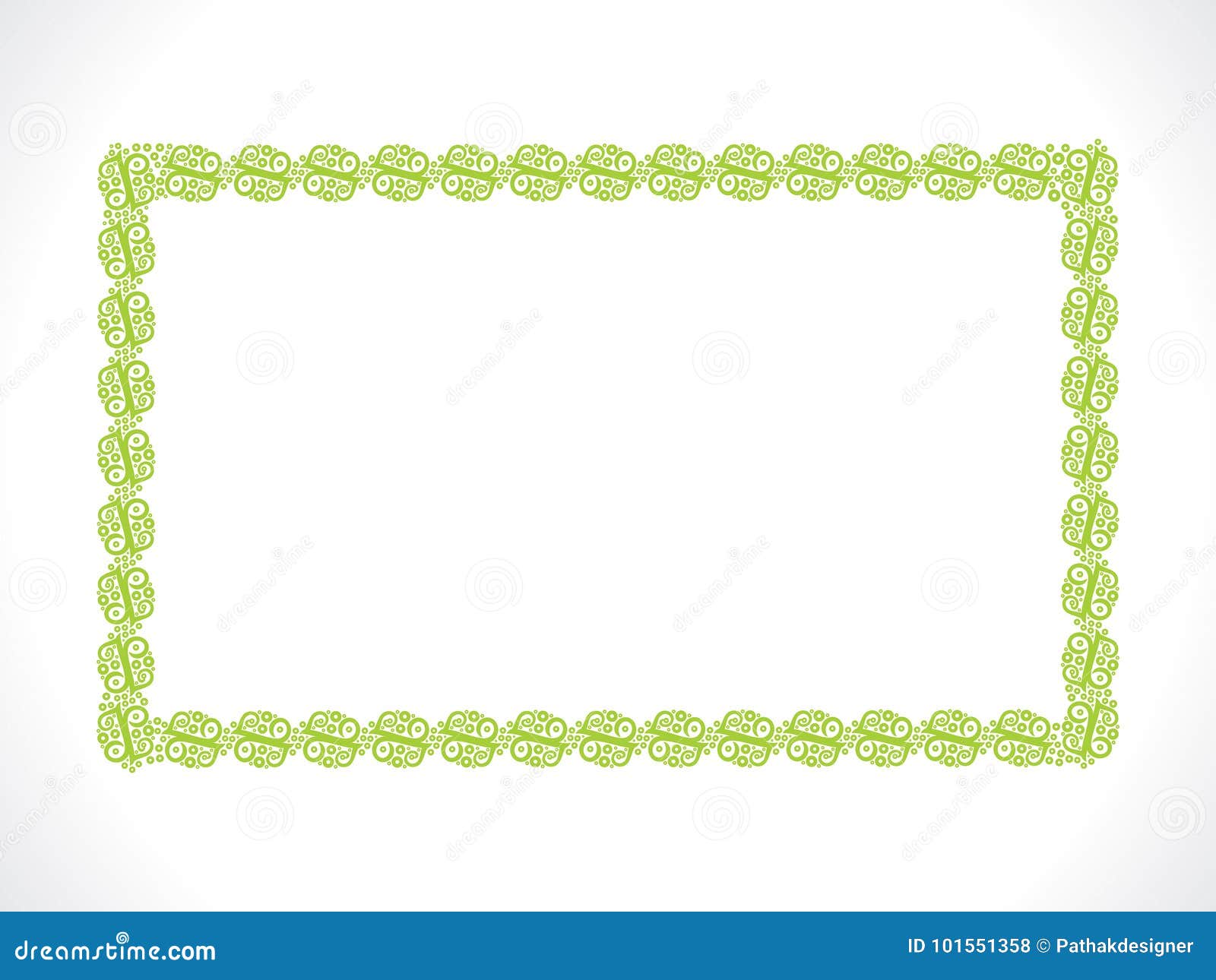 Abstract Artistic Creative Green Floral Border Stock Vector ...