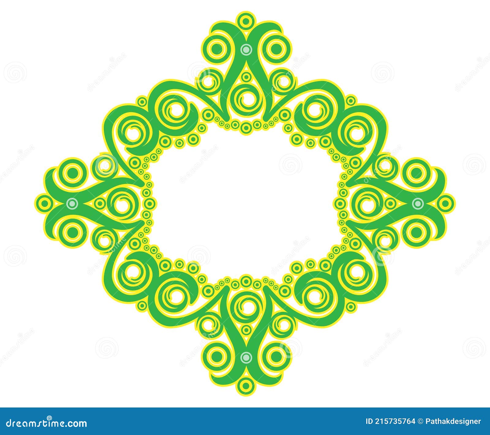 Abstract Artistic Creative Green Floral Border Stock Vector ...