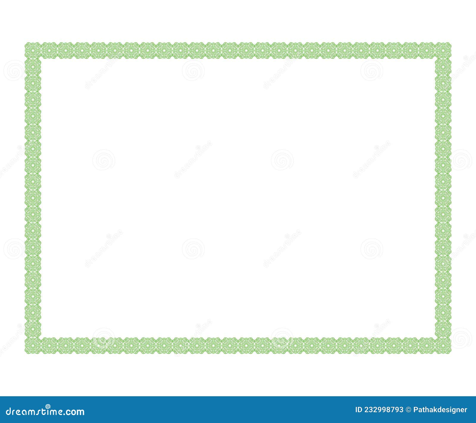 Abstract Artistic Creative Green Floral Border Stock Vector ...