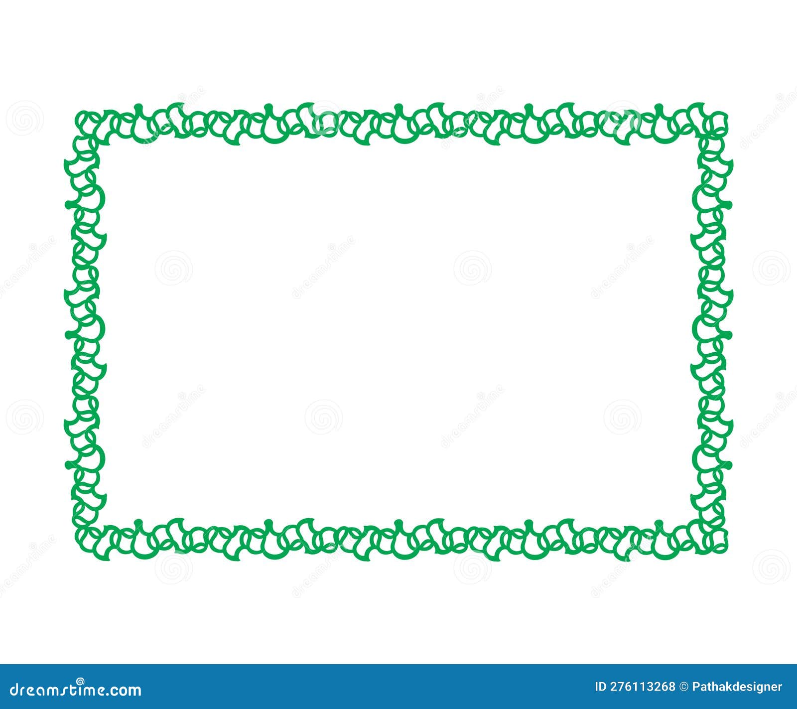 Abstract Artistic Creative Green Floral Border Stock Vector ...
