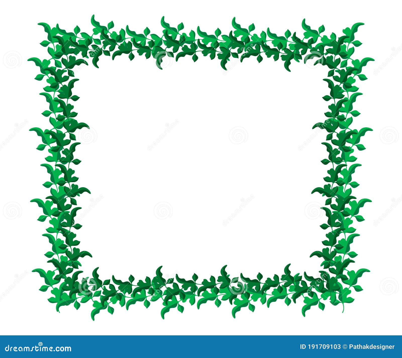 Abstract Artistic Creative Green Leaf Border Stock Vector ...