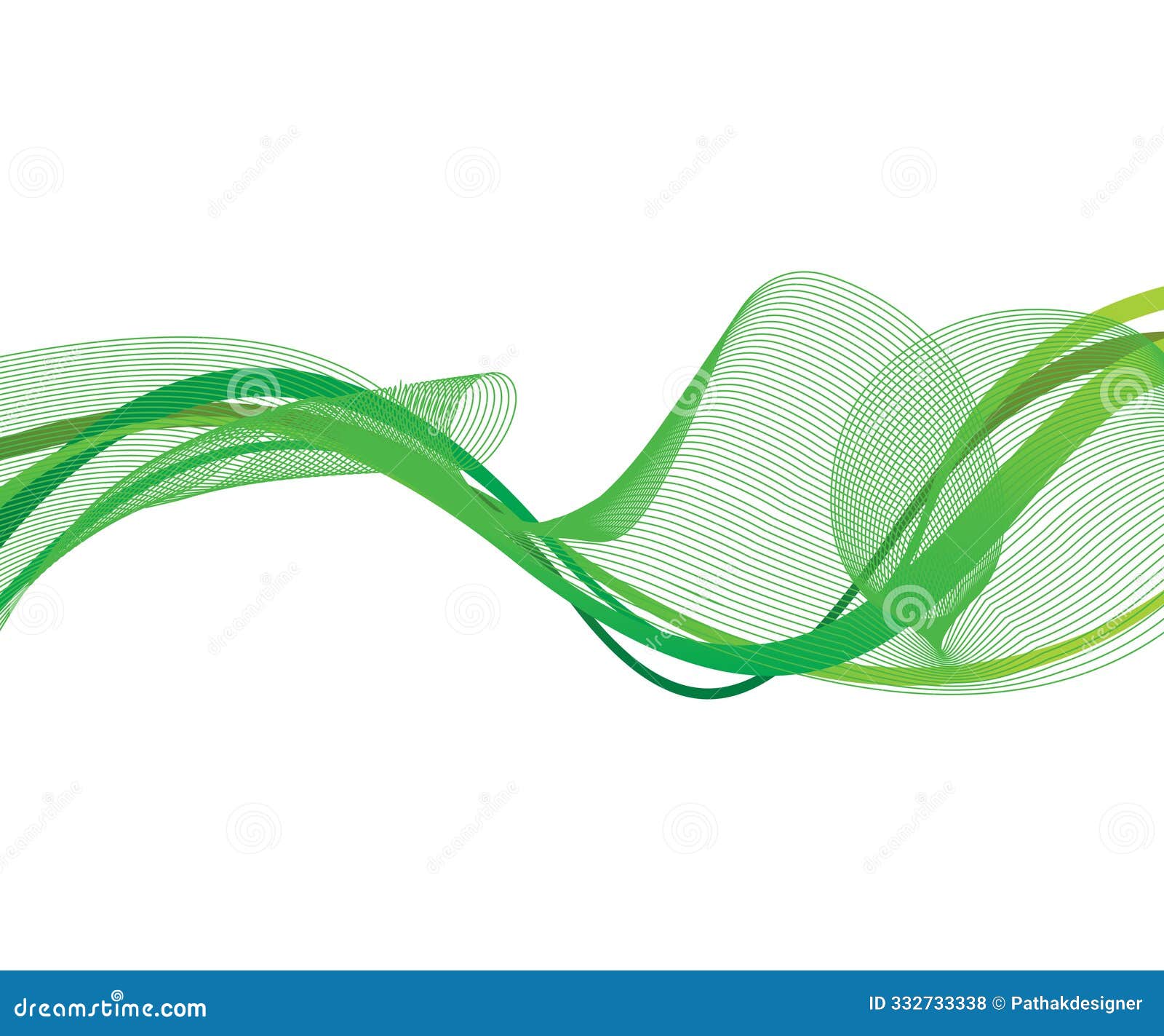 Abstract Artistic Creative Green Wave Stock Illustration - Illustration ...