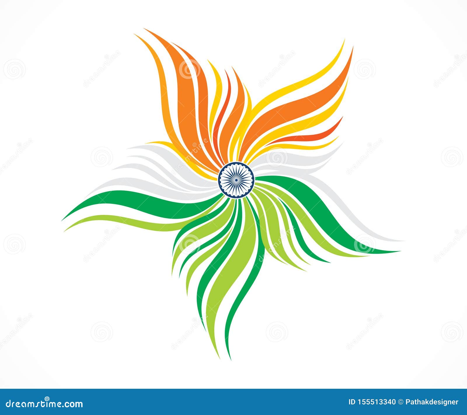Abstract Artistic Creative Indian Tri Color Floral Stock Vector ...