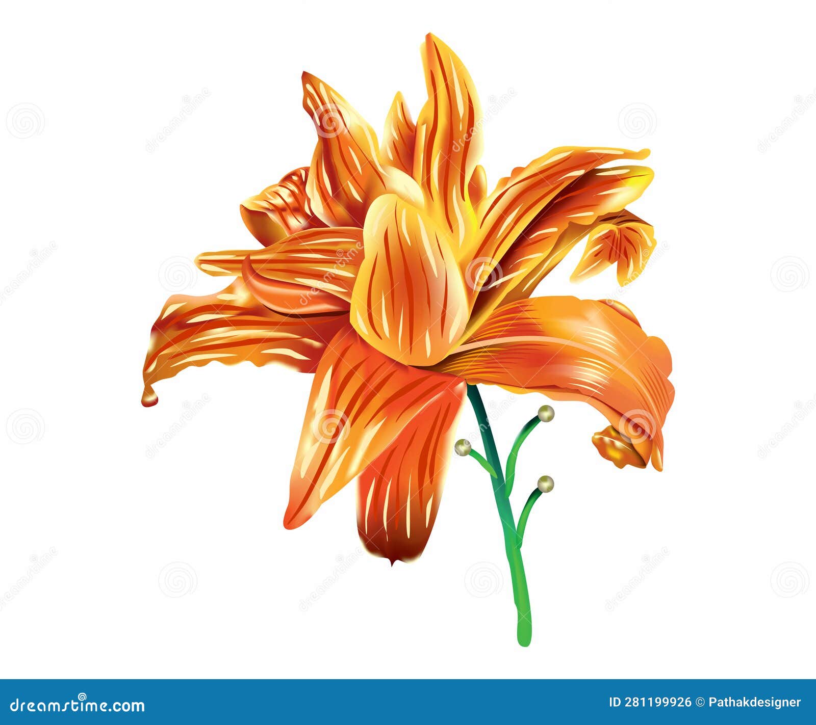 Abstract Artistic Creative Orange Flower Stock Vector - Illustration of ...