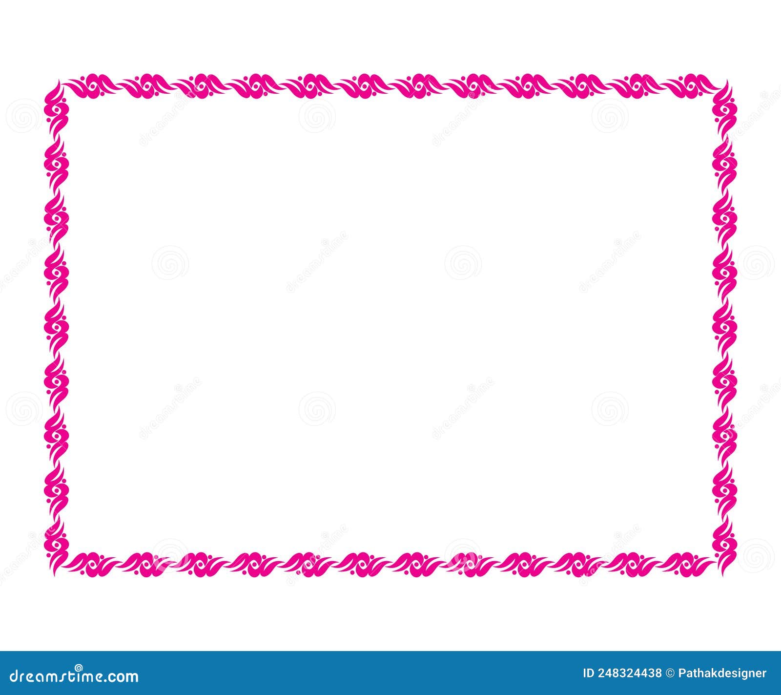 Abstract Artistic Creative Pink Floral Border Stock Vector ...
