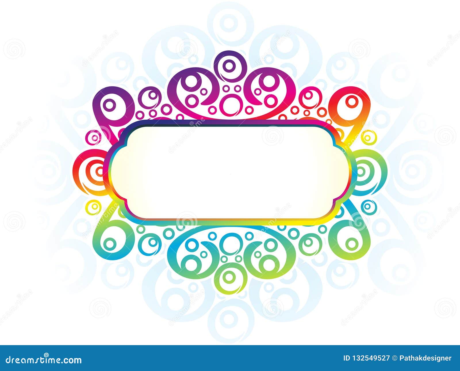 Abstract Artistic Creative Rainbow Floral Border Stock Vector ...