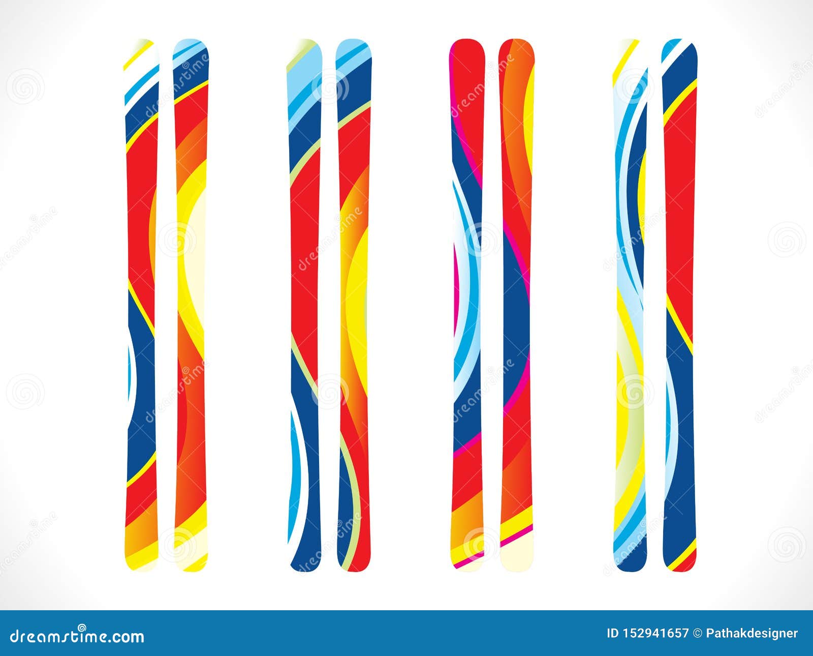 Abstract Artistic Creative Rainbow Ski Stock Vector - Illustration of ...