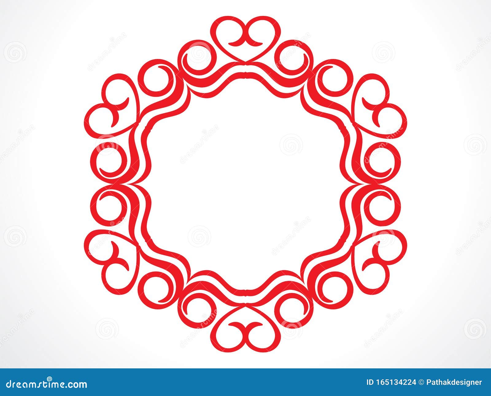 Abstract Artistic Creative Red Floral Border Stock Vector ...