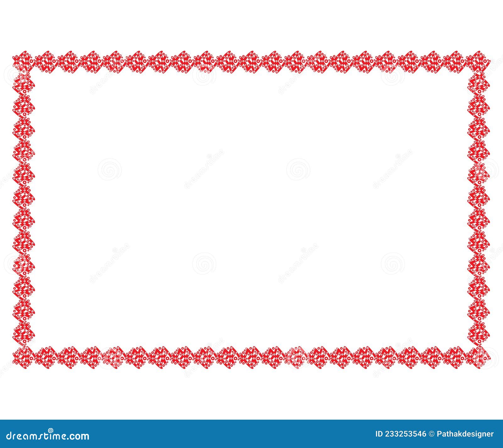 Abstract Artistic Creative Red Floral Border Stock Vector ...