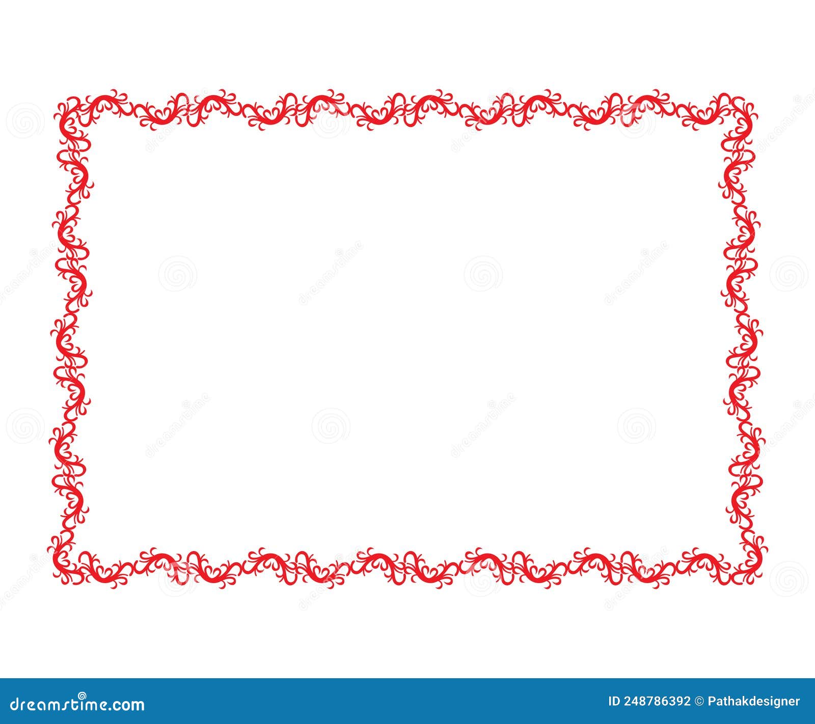 Abstract Artistic Creative Red Floral Border Stock Vector ...