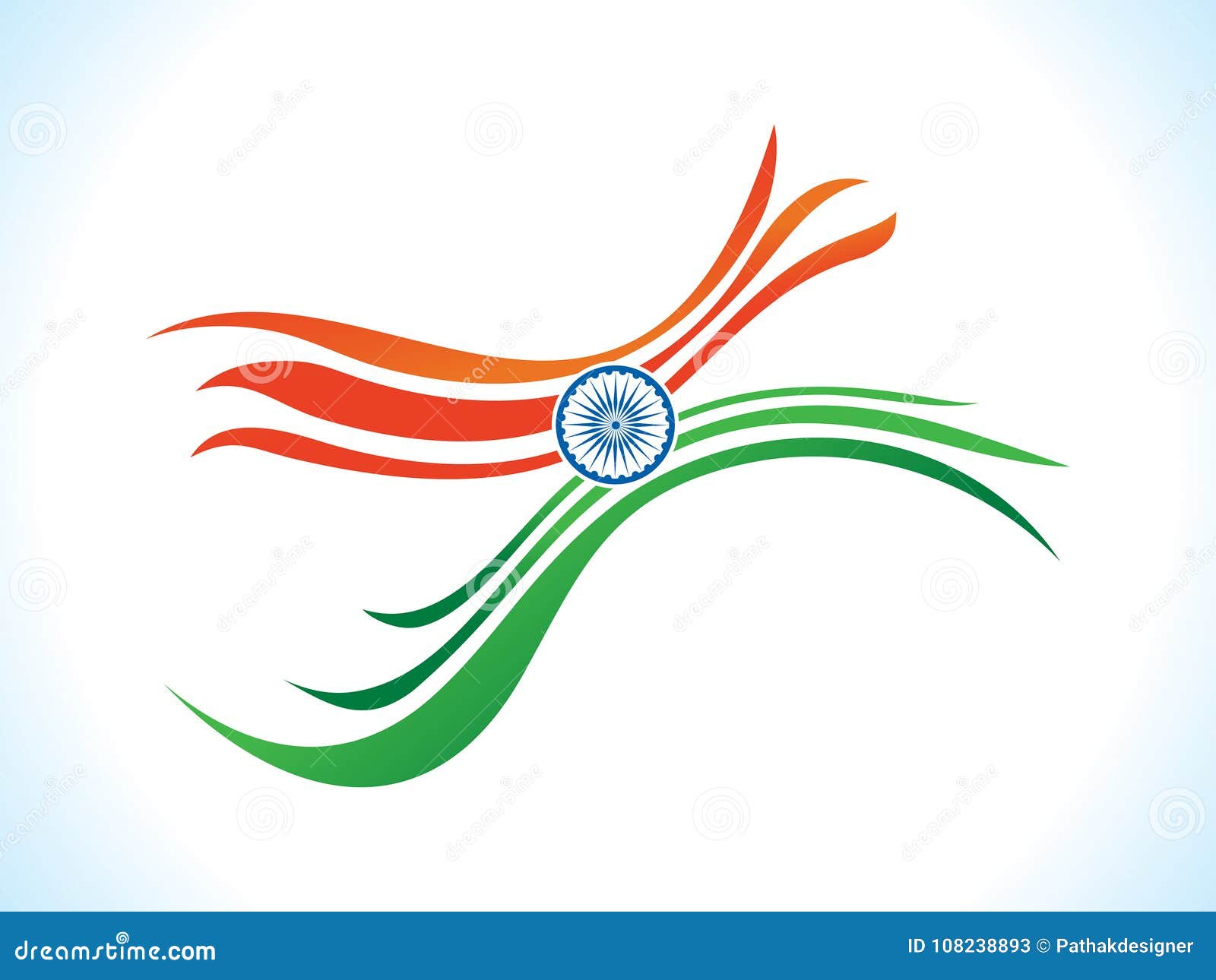 Abstract Artistic Creative Tri Color Wave Stock Vector - Illustration ...