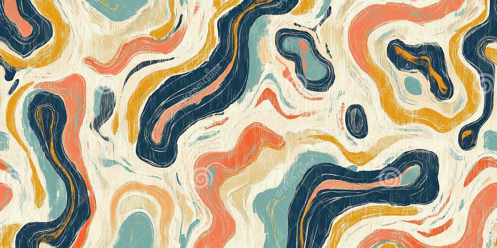 Abstract Artistic Curved Patterns with Vibrant Colors and Dynamic Flow ...