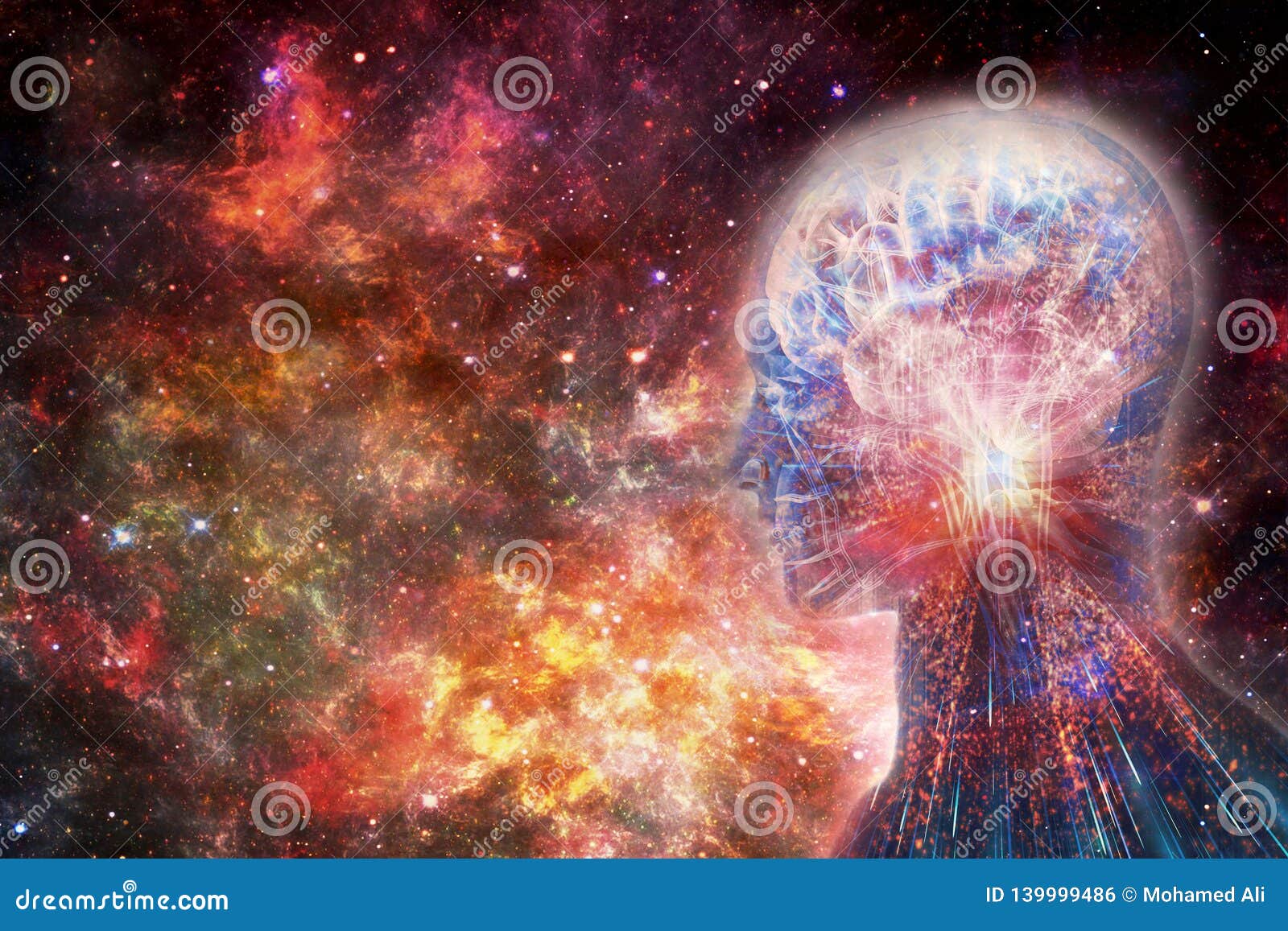 Abstract Artistic 3d Illustration of a Modern Technological Human ...