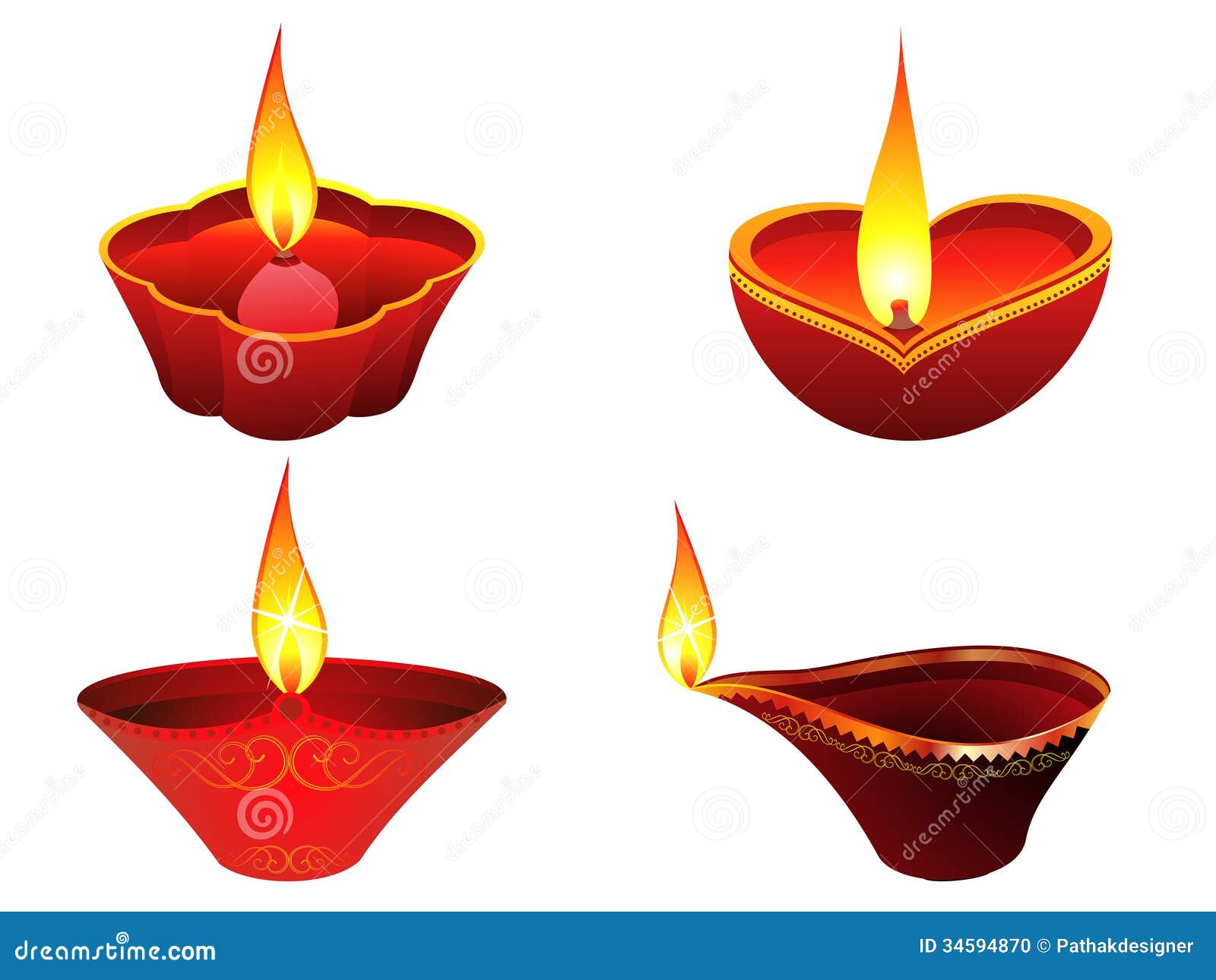 Abstract Artistic Deepak Set Stock Vector - Illustration of lamp, soil ...