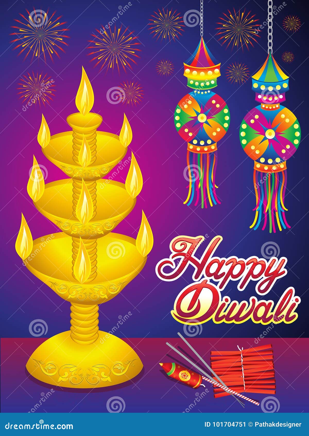 Abstract Artistic Detailed Diwali Background Stock Vector ...