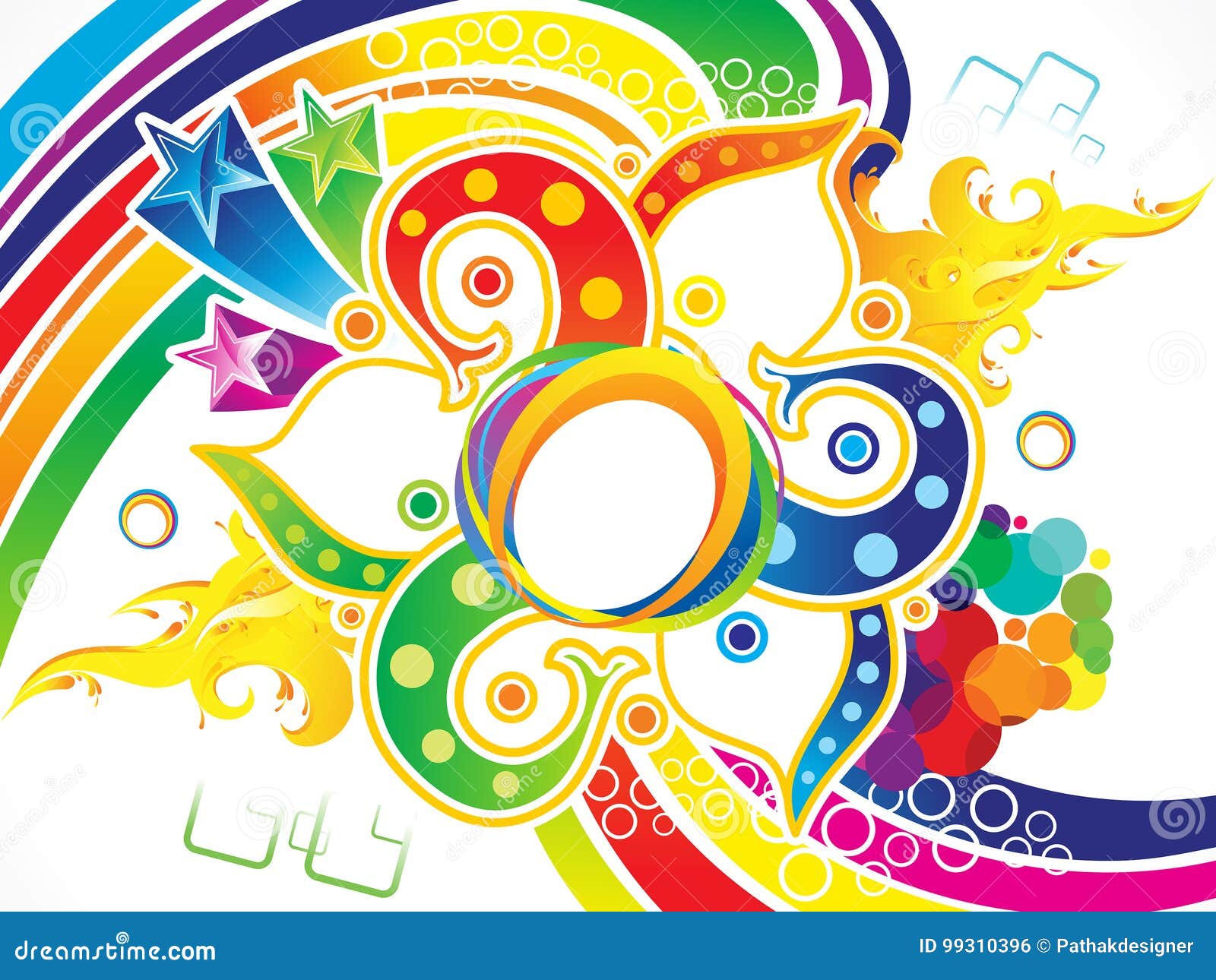 Abstract Artistic Detailed Rainbow Explode Stock Vector - Illustration ...