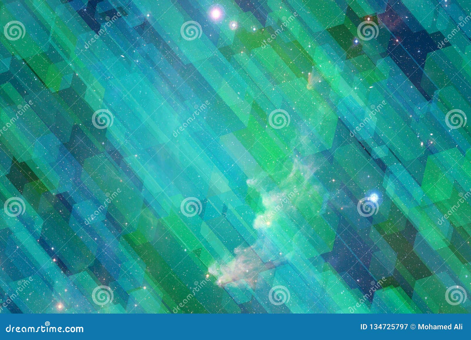 Abstract Artistic Digital Galactic Effect on a Cloudy Galactic Theme ...