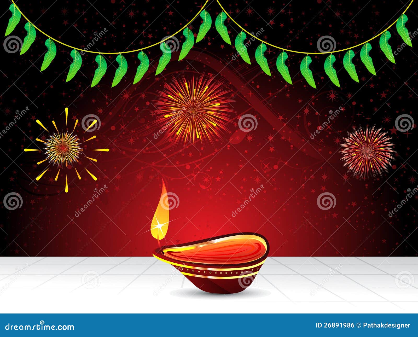 Abstract Artistic Diwali Background Stock Vector - Illustration of ...