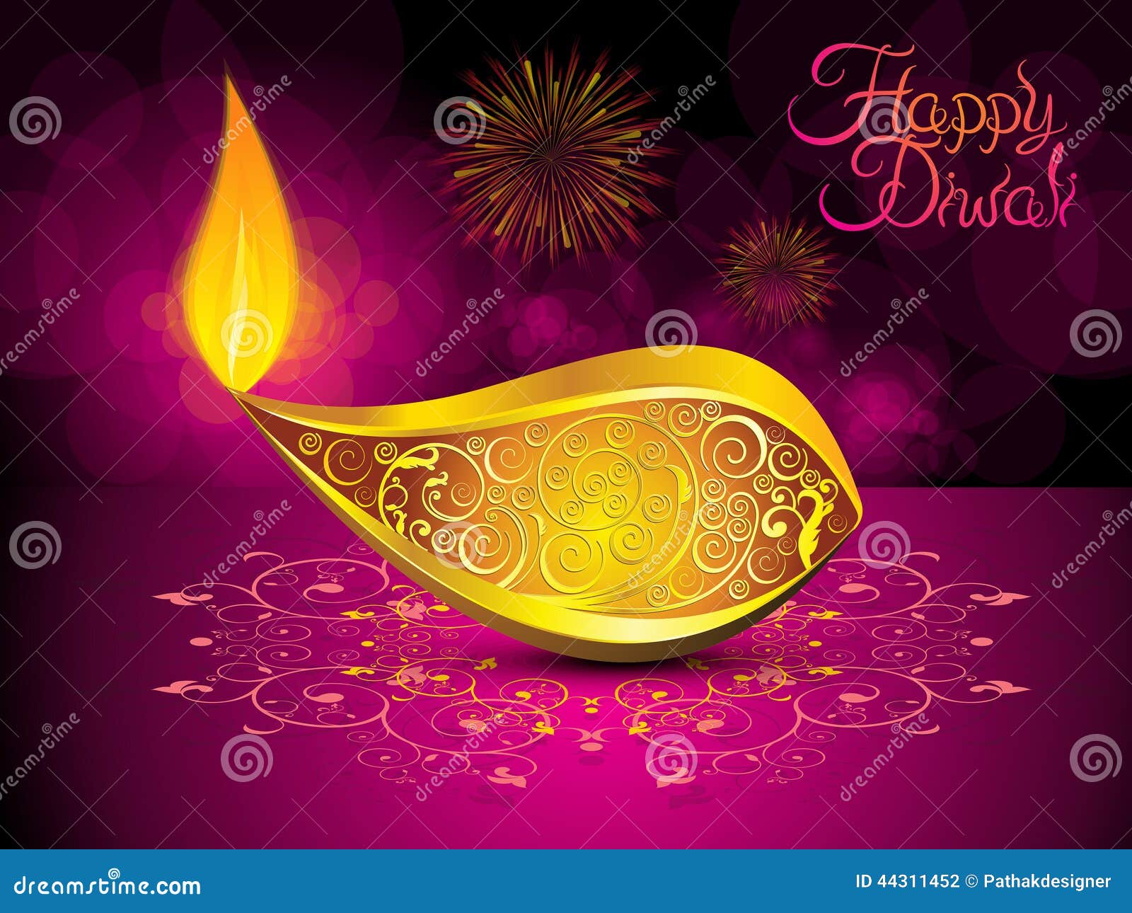 Abstract Artistic Diwali Background Stock Vector - Illustration of ...