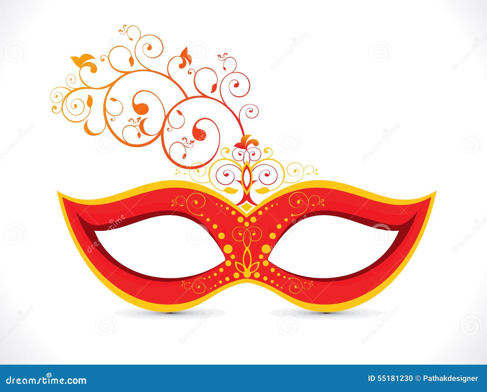 Abstract Artistic Floral Red Mask Stock Vector - Illustration of ...