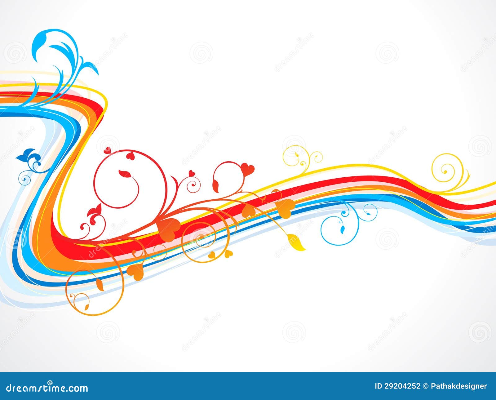 Abstract Artistic Floral Wave Stock Vector - Illustration of color ...