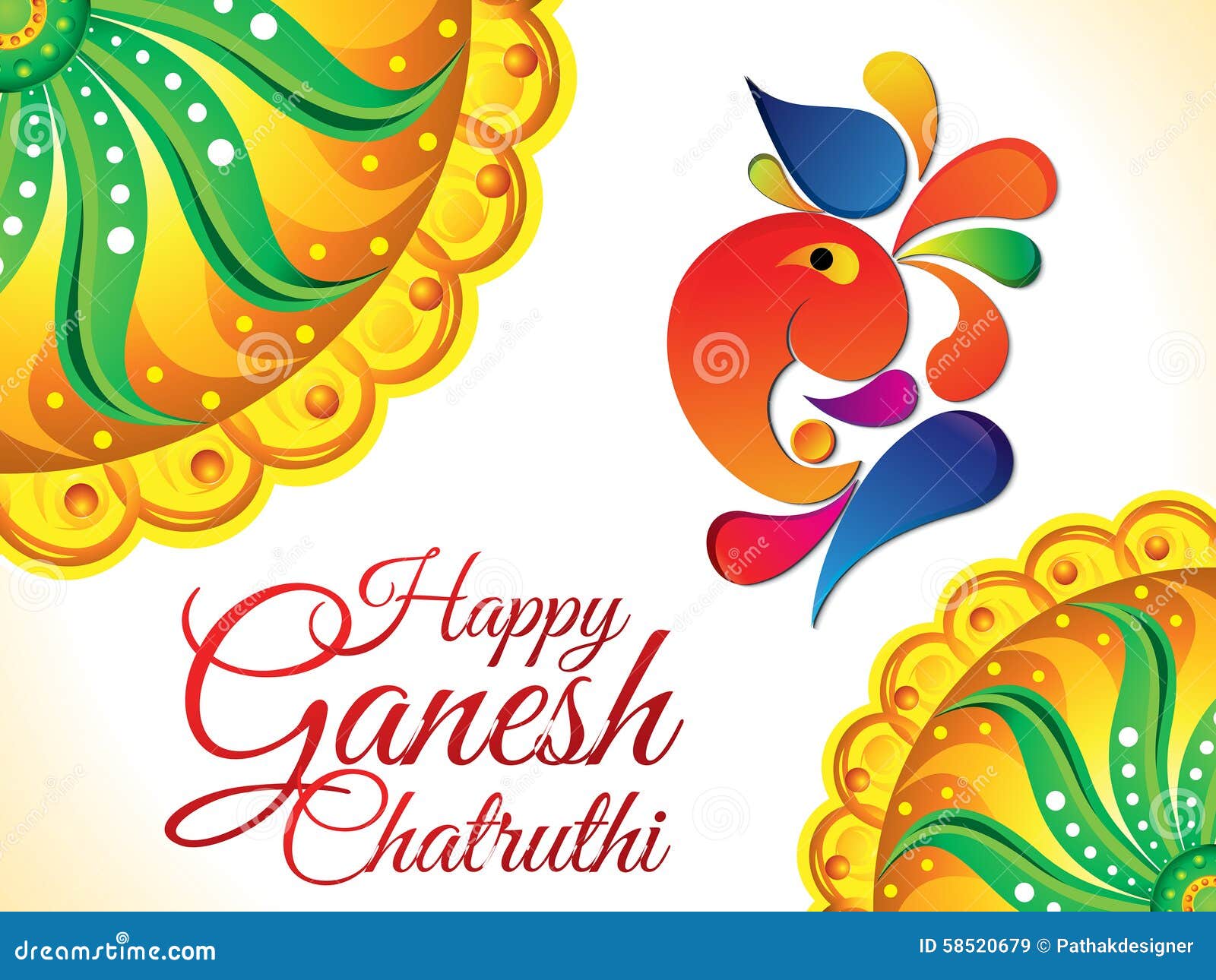 Abstract Artistic Ganesh Chaturthi Background Stock Vector ...