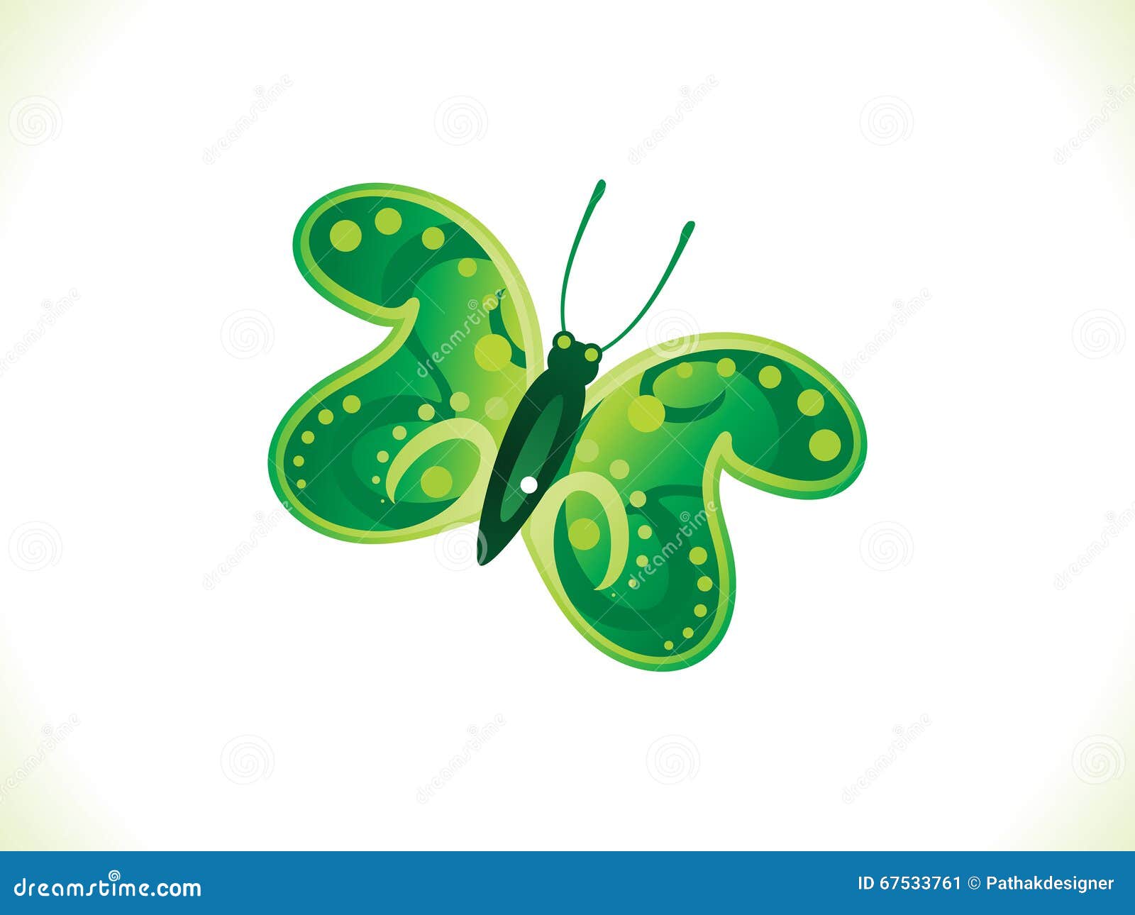 Abstract Artistic Green Butterfly Stock Vector - Illustration of ...