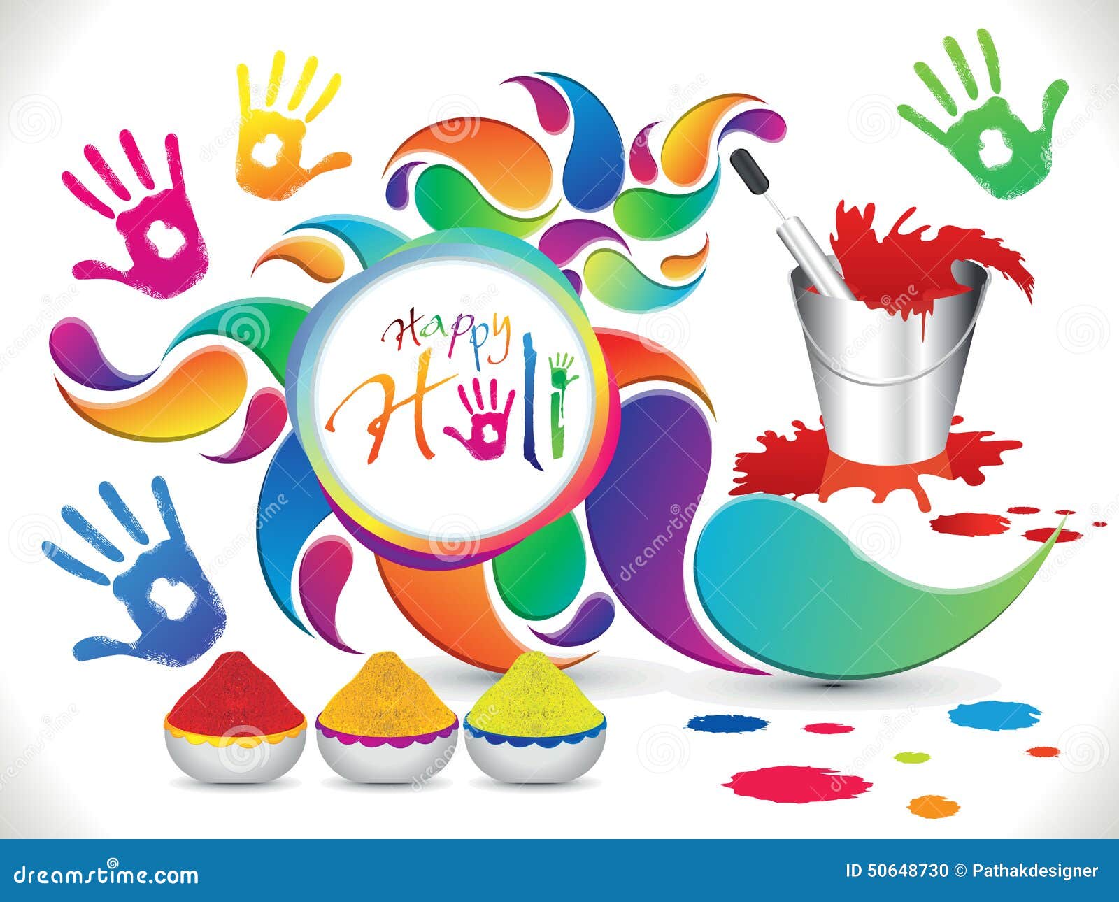 Abstract Artistic Holi Elements Stock Vector - Illustration of grunge ...