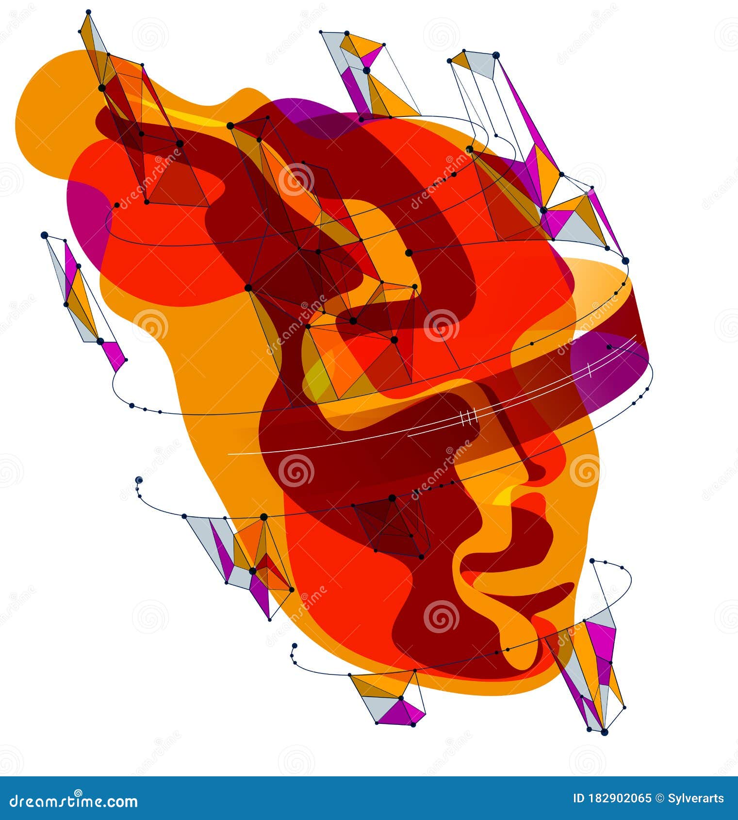 Abstract Artistic Human Head Portrait Made of Dotted Particles Array ...