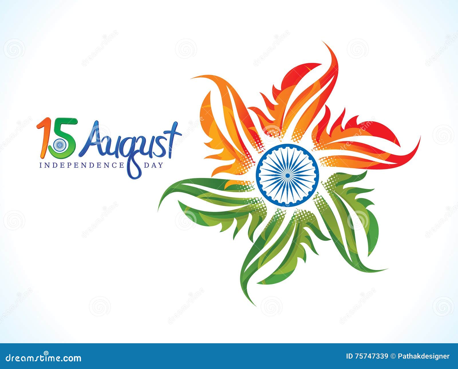 Abstract Artistic Independence Day Floral Stock Vector - Illustration ...