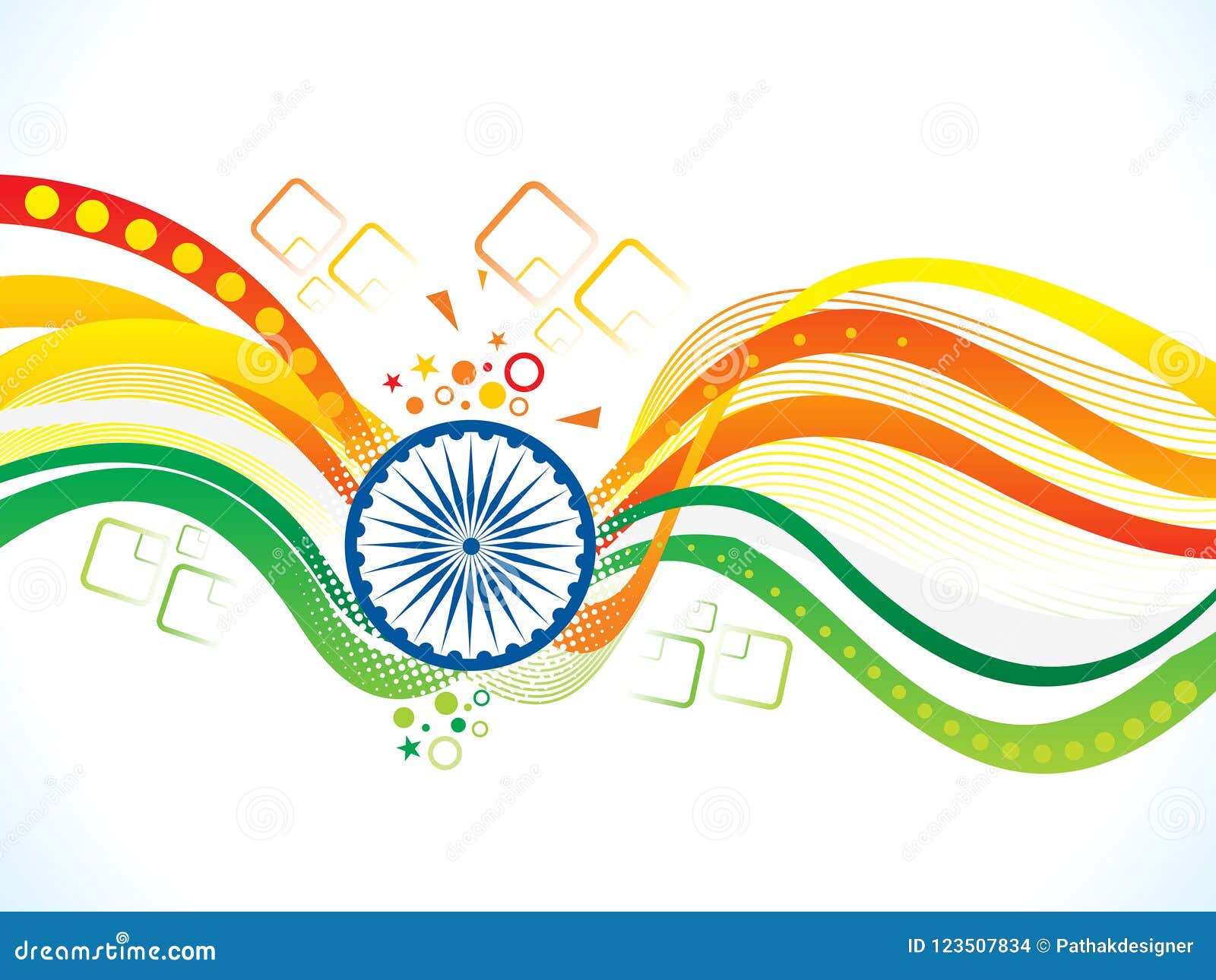 Abstract Artistic Indian Flag Wave Stock Vector - Illustration of ...