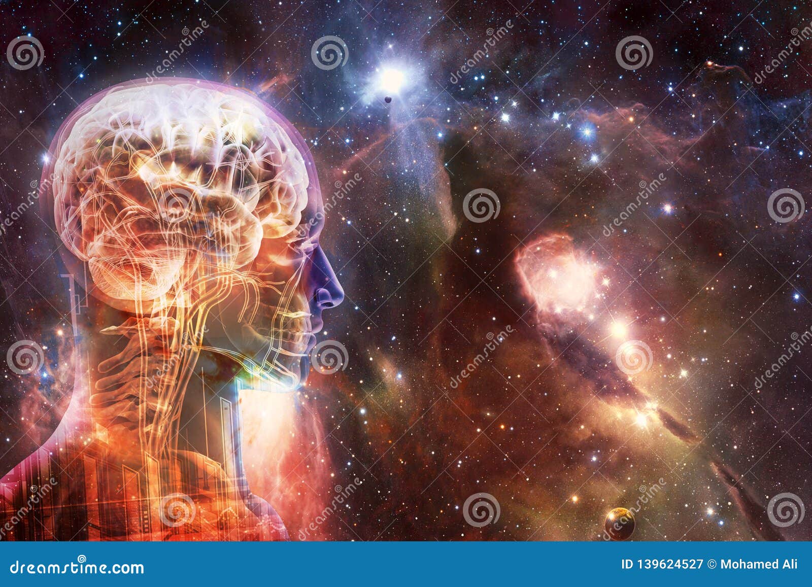 Artistic Modern Abstract Golden Human Artificial Intelligent Interface ...