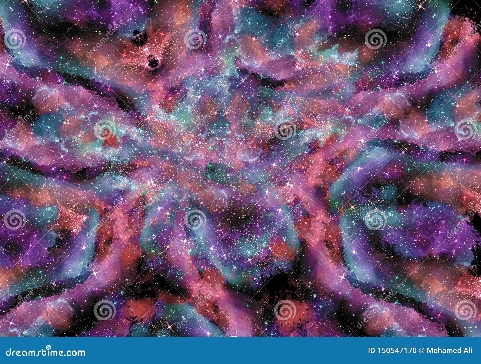 Abstract Artistic Multicolored Unique Nebula Galaxy Artwork Background ...