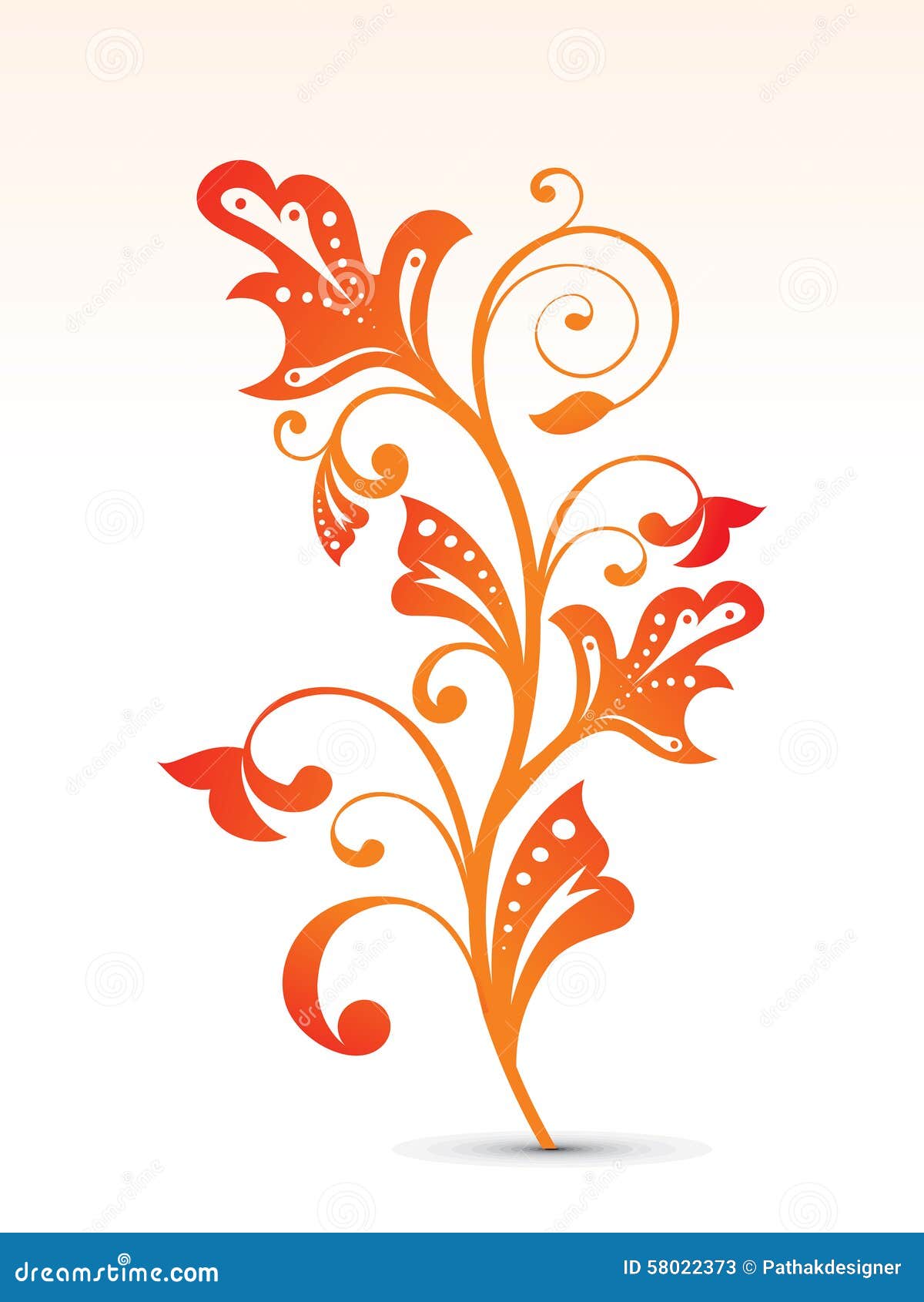 Abstract Artistic Orange Floral Stock Vector - Illustration of orange ...