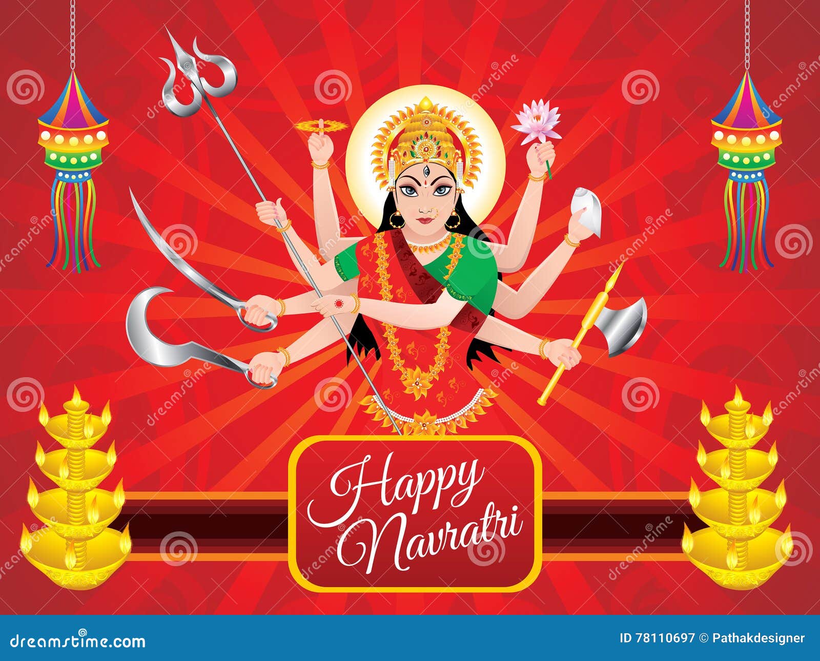 Abstract Artistic Red Durga Background Stock Vector - Illustration of ...