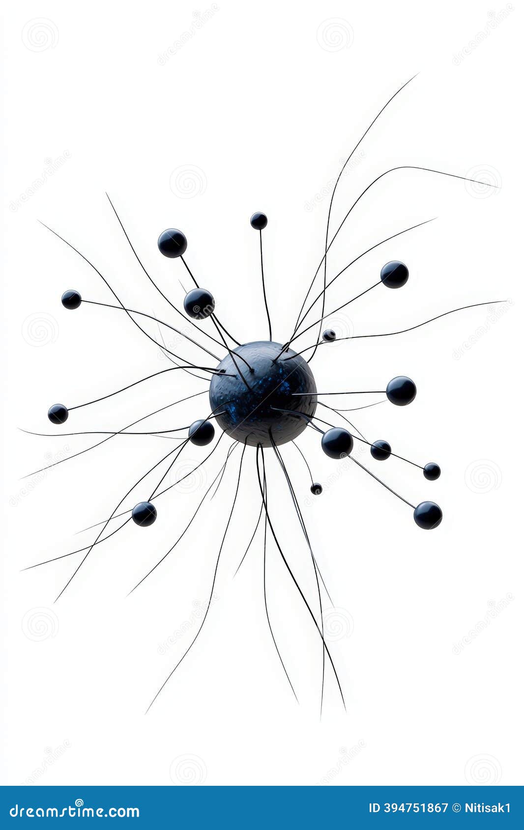 A Spherical Microbe With Long, Filamentous Projections Extending ...