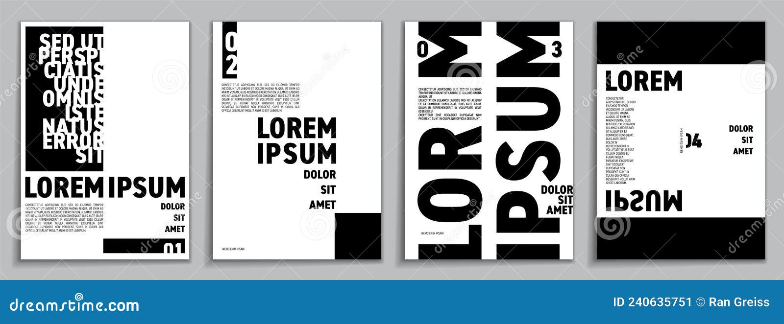 Set of Four Lorem Ipsum Typographic Posters Stock Vector - Illustration ...
